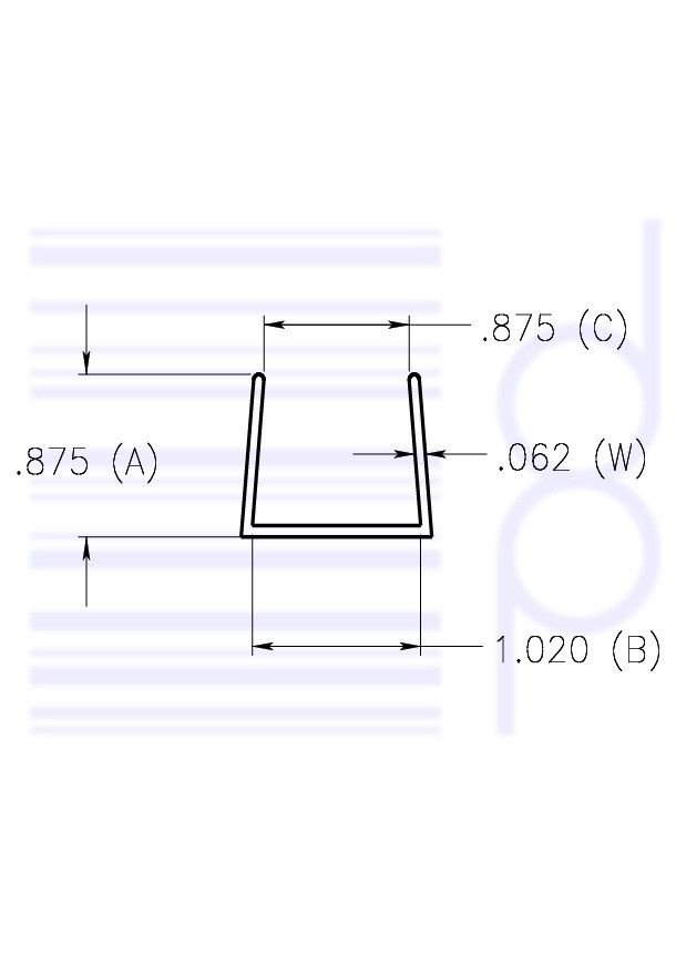 1 IN. Shelf Clip, U-Channel (25.400 mm)