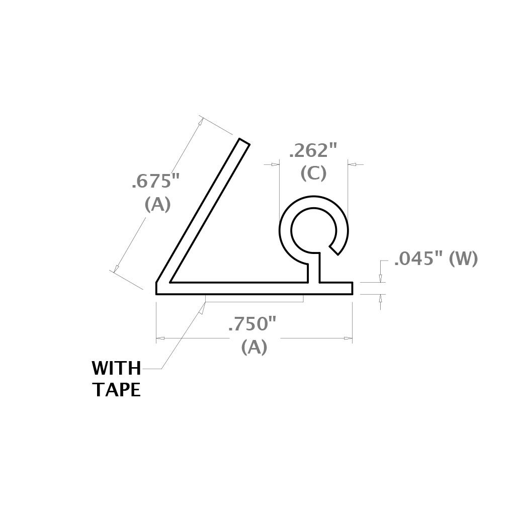 Shelf Divider Rail With 5/8" Face (w/ tape)